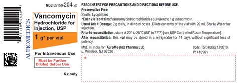 Vancomycin Hydrochloride Package Insert