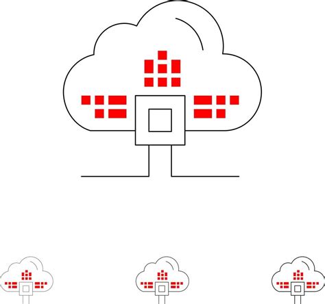 Based Data Cloud Science Bold And Thin Black Line Icon Set 15169050