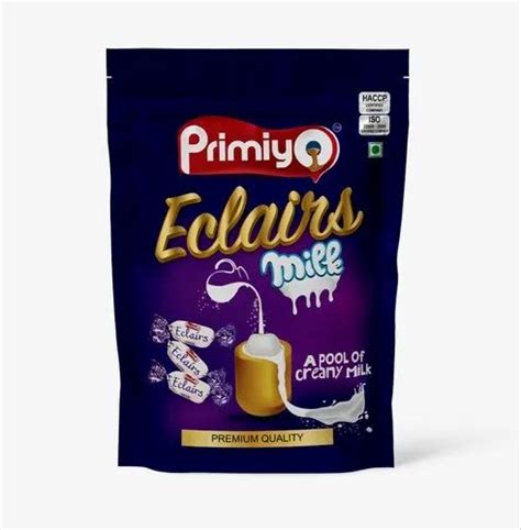 Brown Rectangular Primiyo Eclairs Milk Toffee Packaging Type Packet