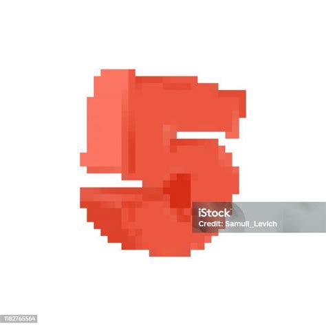 5 숫자 픽셀 아트 만화 글꼴 8 비트 5 숫자 어린이 알파벳 픽셀화 벡터 일러스트레이션 0명에 대한 스톡 벡터 아트 및 기타 이미지 Istock