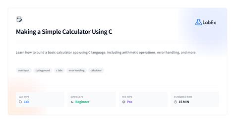 Create A Simple Calculator In C Programming Labex