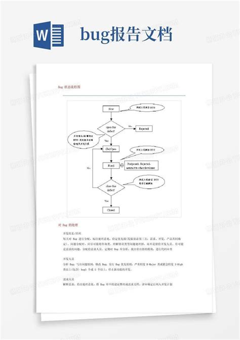 缺陷管理bug状态流程图word模板下载编号lxpepxyy熊猫办公