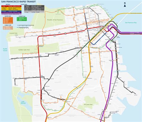 Large Scale Bart San Francisco Fantasy Expansion Map San Francisco Transit Map San