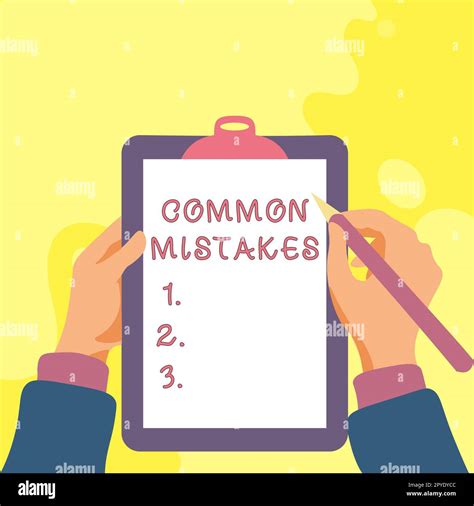 Conceptual Display Common Mistakes Word For Actions That Are Often