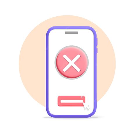 Premium Vector 3d Vector Cartoon Render Smartphone Icon With Cancel