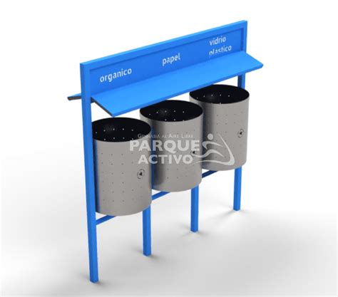 Basurero 3 Estaciones Parque Activo