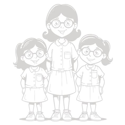 유치원 교사 색칠 페이지 벡터 기본 간단한 귀여운 만화 교사 개요 흰색 배경에 고립 어린이 색칠 페이지 Png 일러스트 및 벡터 에 대한 무료 다운로드 Pngtree