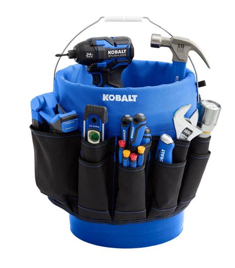 Kobalt Blue Black Polyester 12 In 5 Gallon Bucket Organizer With 26 Pockets