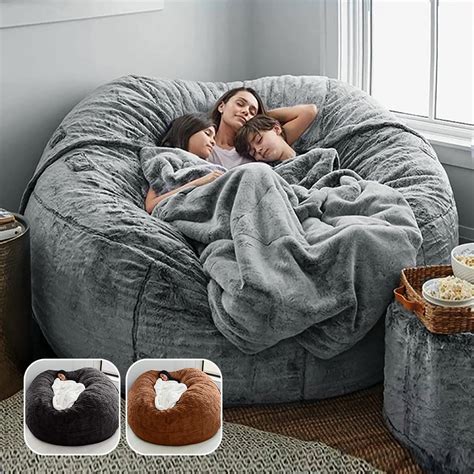Relax Love Soft Fluffy 5ft Bean Bag Chair Cover For Living Room India