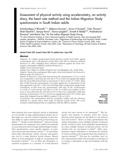 Pdf Assessment Of Physical Activity Using Accelerometry An Activity Diary The Heart Rate