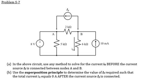 solved problem s 7 a in the above circuit use any method