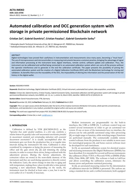 Pdf Automated Calibration And Dcc Generation System With Storage In