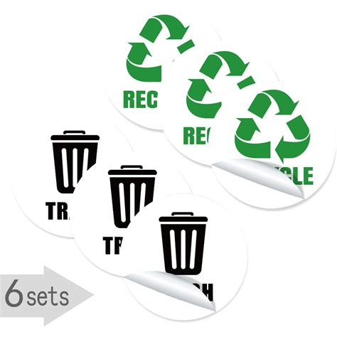 Bnng Recycle And Trash Stickers Combo Trash Bin Decals Recycle Sticker