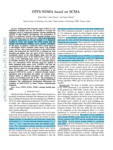 Scma Otfs Paper Pdf Orthogonal Frequency Division Multiplexing