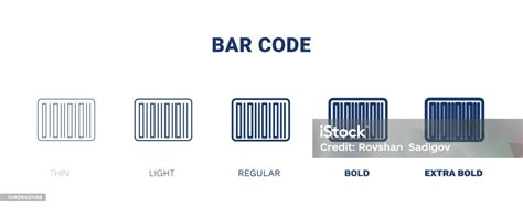 Bar Code Icon Thin Light Regular Bold Black Bar Code Icon Set From Delivery And Logistics