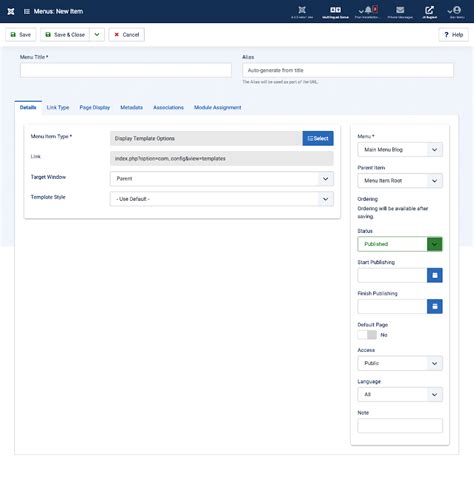 Help4 X Menu Item Display Template Options Joomla Documentation