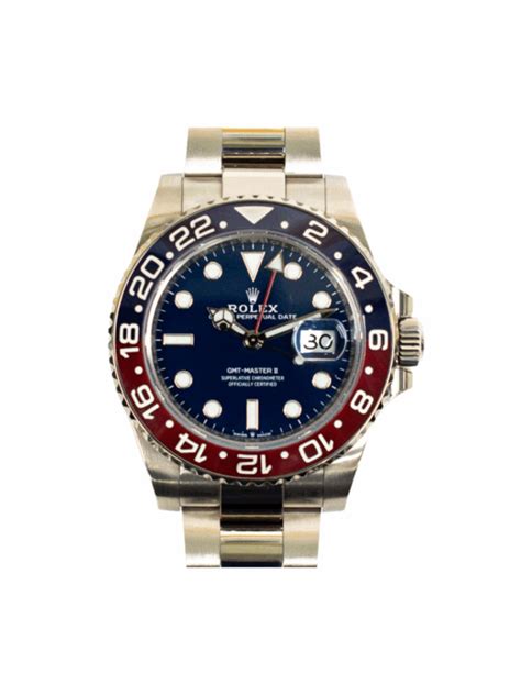 Rolex Gmt Master Ii White Gold Pepsi Blue Dial 126719blro