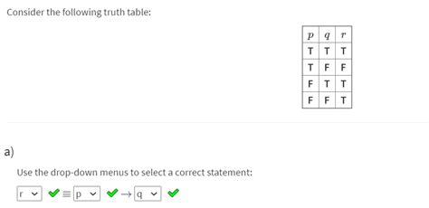 Solved Consider the following truth table r pa ΤΙΤ T F TF Chegg