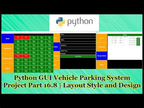 Python Gui Vehicle Parking System Project Part Layout Style And Design Supercoders