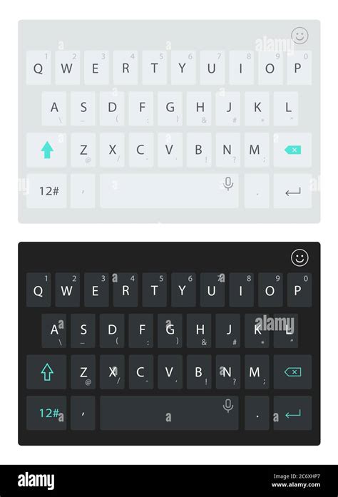 Modern Smartphone Keyboard Alphabet Buttons Vector Dark And Light Keyboard Stock Vector Image