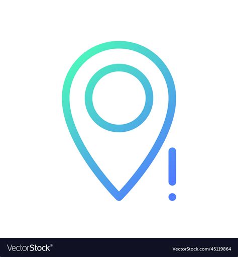 Wrong Pin Location Pixel Perfect Gradient Linear Vector Image