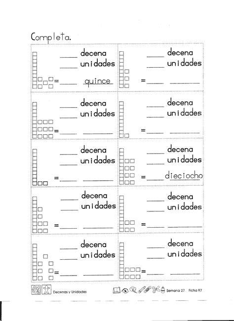 21 Ejercicios De Decenas Y Unidades Para Primero Basico  Semana My