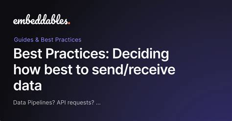 Best Practices Deciding How Best To Sendreceive Data Embeddables Docs