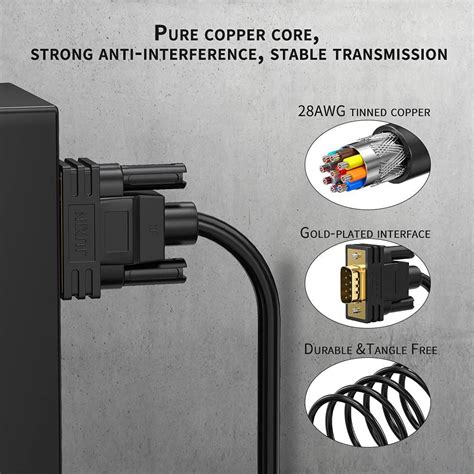 Getuscart Juxinice Db9 Male To Female Extension Serial Cable 6 Foot Double Shielded With Foil