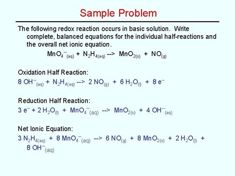 Balancing Net Ionic Redox Equations Ryleeaxclayton