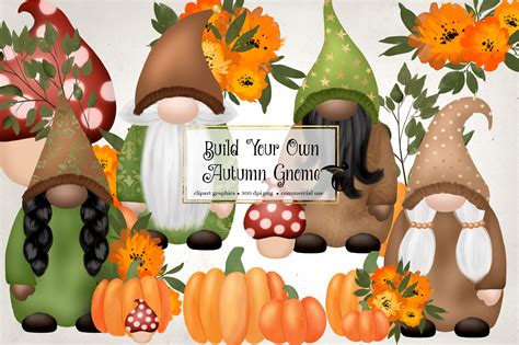Autumn Gnome Clipart By Digital Curio Thehungryjpeg
