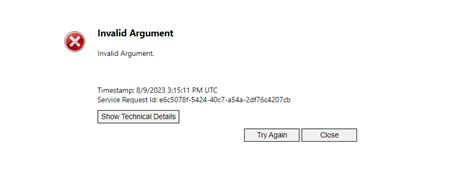 Resolved Error Message Invalid Argument When Classic Workflow