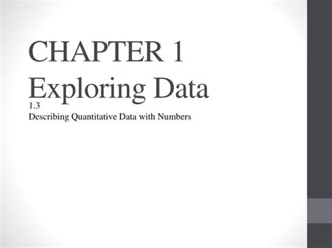 Ppt Chapter 1 Exploring Data Powerpoint Presentation Free Download