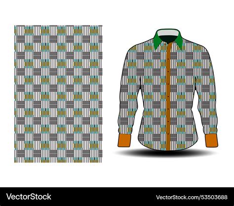 Stylish Checkered Shirt Design With Bold Patterns Vector Image