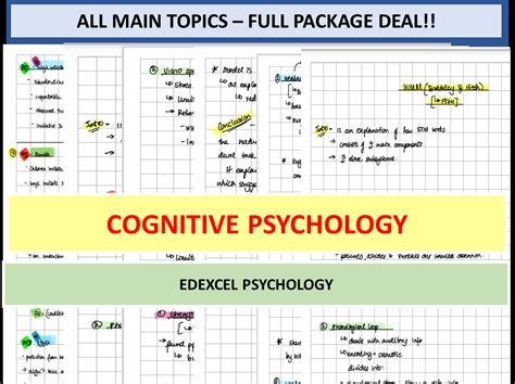 Yr 1 Cogntive Psychology Full Package Deal On Main Topics
