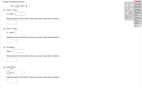Solved Consider The Following Functions F X X−21 G X X1−7