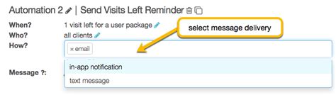 how do i add a client automation to send a notification if x visits
