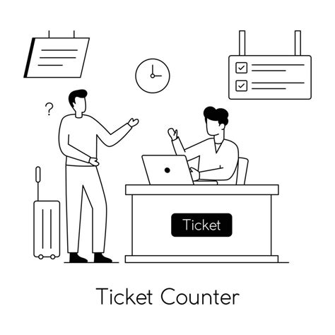 Trendy Ticket Counter 19803197 Vector Art At Vecteezy