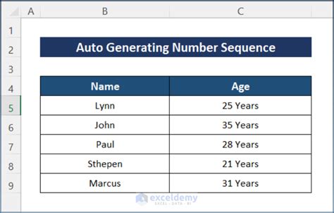 How To Auto Generate Number Sequence In Excel 9 Examples