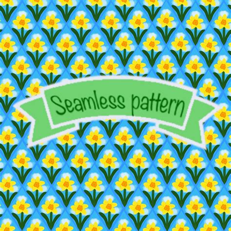 Diamond Daffodils Seamless Pattern Etsy