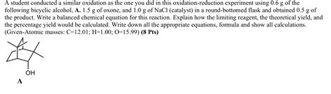 Solved A Babe Conducted A Similar Oxidation As The One Chegg Com