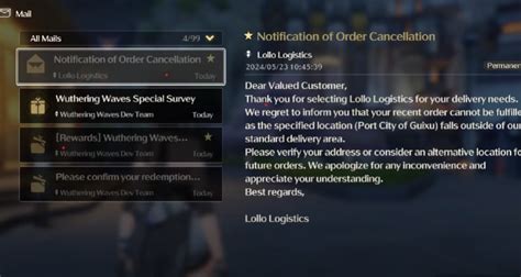 Check The Mail From Lollo Logistics In Wuthering Waves Screen Plays Mag