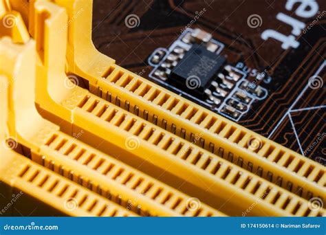 RAM Socket On The Motherboard Stock Photo Image Of Circuit Electronic