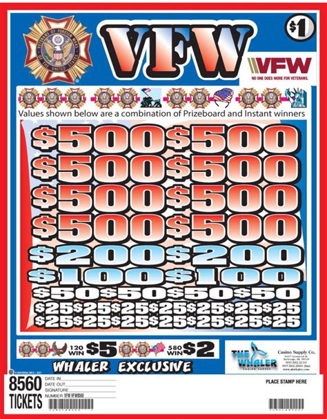 Umvfw8560 Vfw 100 Big Pic Pullboard The Whaler Pull Tab Store