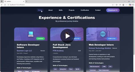 React Portfolio Frontenddeveloper Webdevelopment Codingjourney