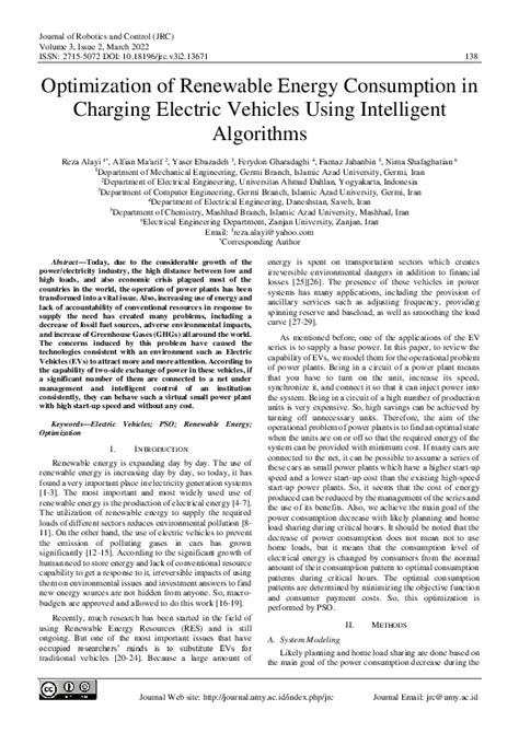 Pdf Optimization Of Renewable Energy Consumption In Charging Electric