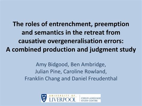 Pdf The Roles Of Entrenchment Preemption And Semantics In The Retreat From Causative