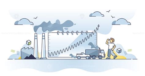 Keeling Curve Daily Record Of Global Co2 Concentration Outline Concept Vectormine