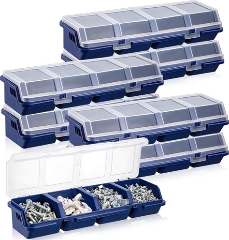 6 Pack Screw Organizer Box With Lids 4 Compartments Tool Bin Divider Small Parts Storage