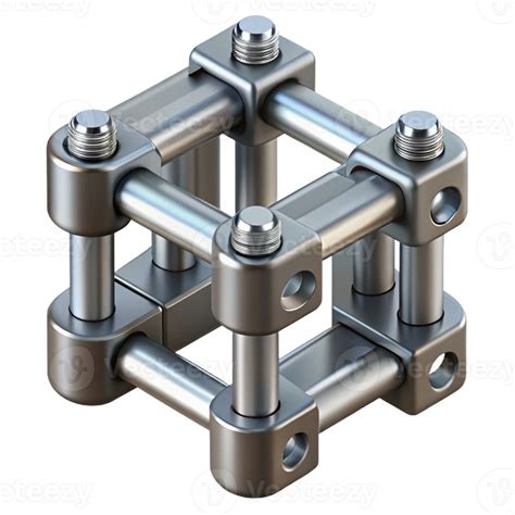 3d Render Metallic Cube Assembly 54196518 Png