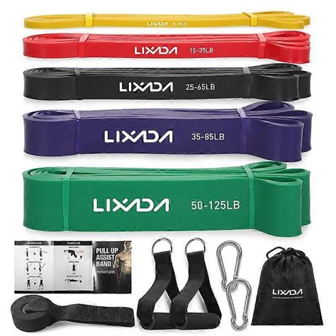 Lixada 5 Packs Pull Up Assist Bands Set Resistance Loop Bands